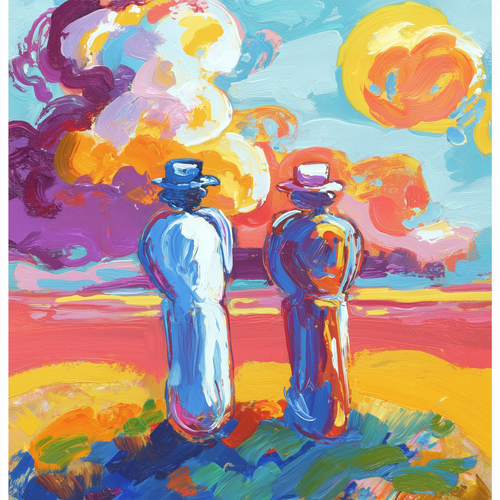 Two Sages Looking at Sunrise Peter Max | Art Giclee Museum 24x24| COA 1 ...