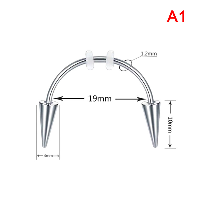 1PC Titanium Steel C Rod Vampire Fangs Tooth Lips Piercing Punk Spiked ...