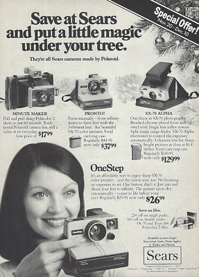 1977 Sears Polaroid Camera SX-70 Alpha OneStep vintage Print Ad ...