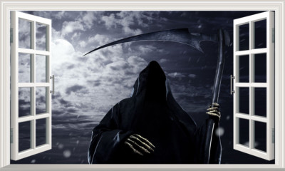 Grim Reaper Magic Window Wall Art Self Adhesive Sticker Decal Print ...