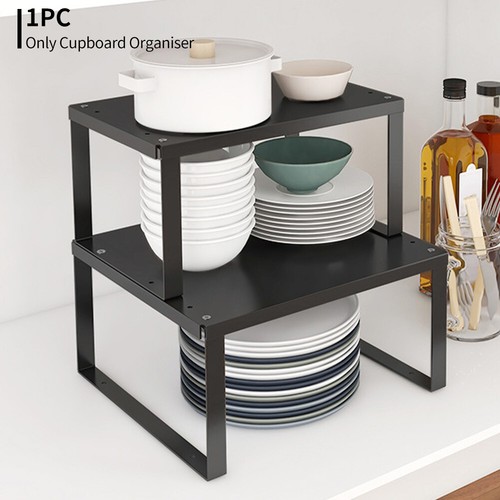 Toaster Rack Stackable Cabinet Shelf Cupboard Organizer Kitchen Storage ...