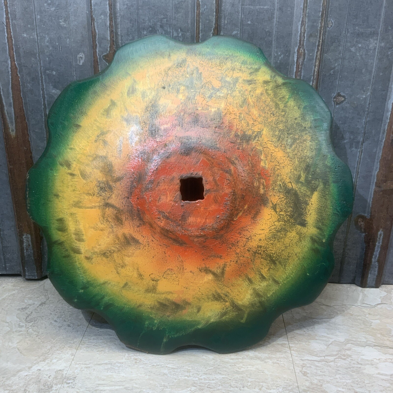 Vintage Farm Implement Disc Plow Blade Industrial Steampunk Sunflower ...