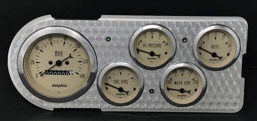 1948 1949 1950 Ford Truck 5 Gauge Dash Panel Insert Engine Turned Tan ...