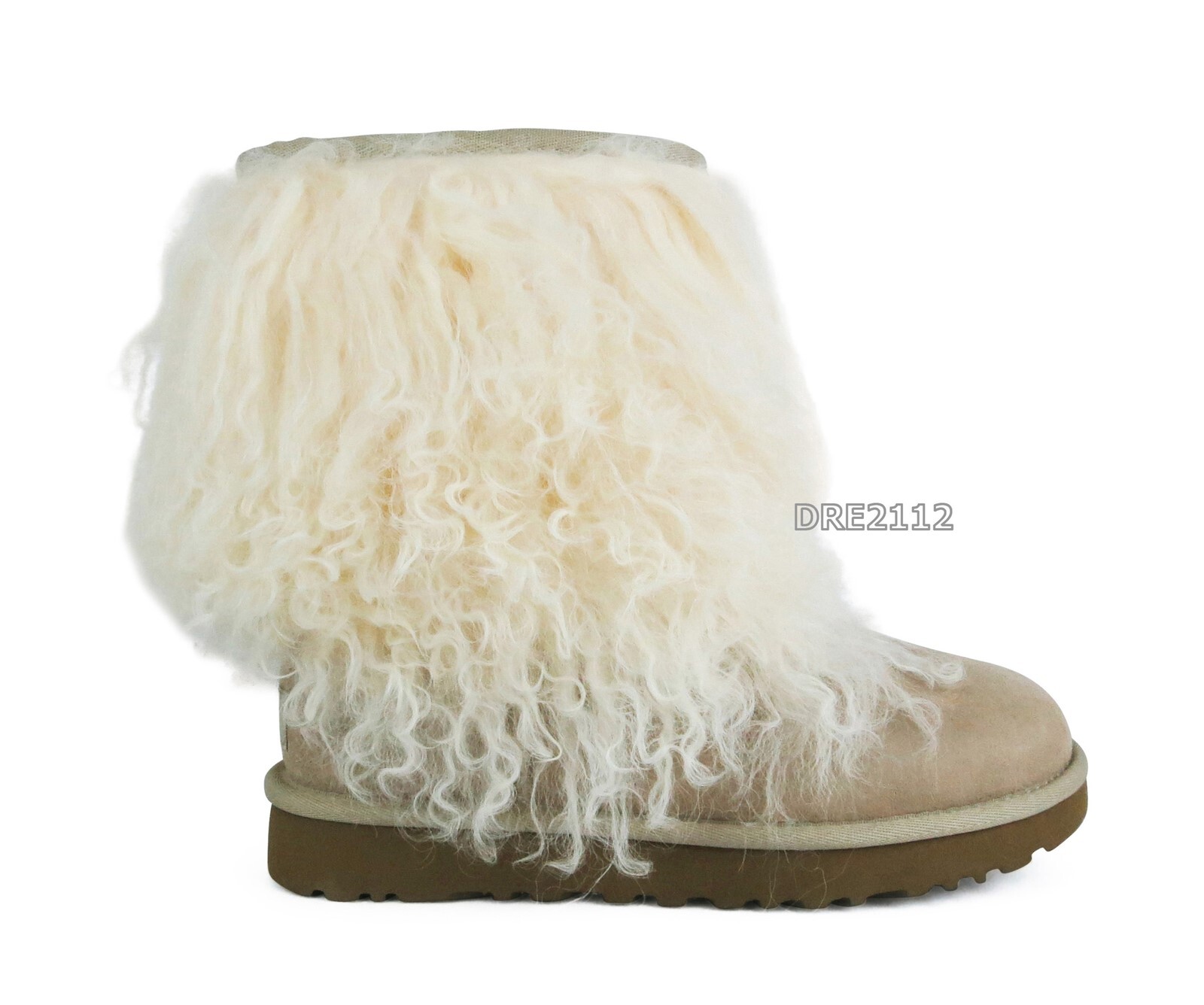 UGG Classic Short Sheepskin Cuff Sand Mongolian Fur Boots Womens Size 5 ...