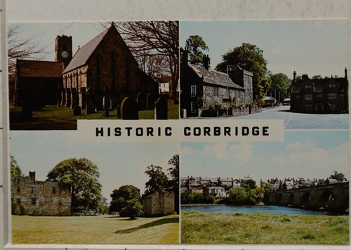 VINTAGE POSTCARD NORTHUMBERLAND CORBRIDGE ST.ANDREWS PELE TOWER DILSTON ...
