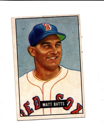 1951 BOWMAN MATT BATTS CARD # 129 BOSTON RED SOX BASEBALL CARD | eBay