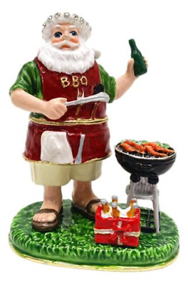 Christmas Santa BBQ Trinket Box or figurine | eBay