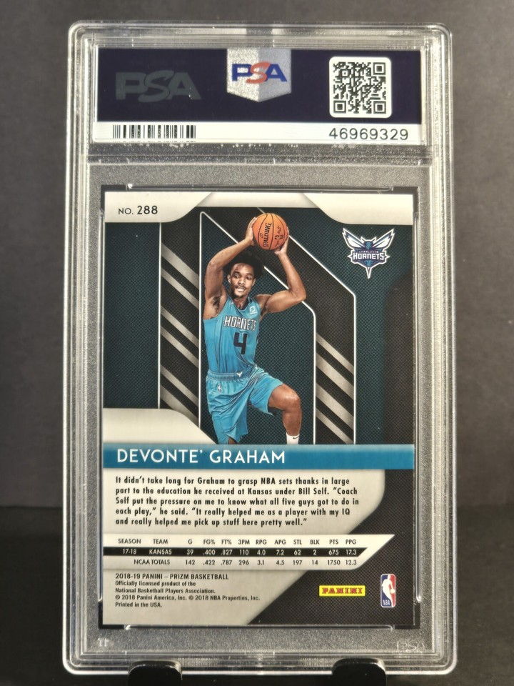 2018 Panini Prizm DEVONTE GRAHAM PSA 10 GEM MINT ROOKIE CARD #288 RC HORNETS | eBay