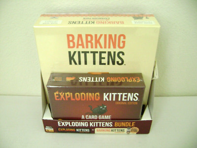 Exploding Kittens & Barking Kittens Card Game Bundle 2 Pack, New ...