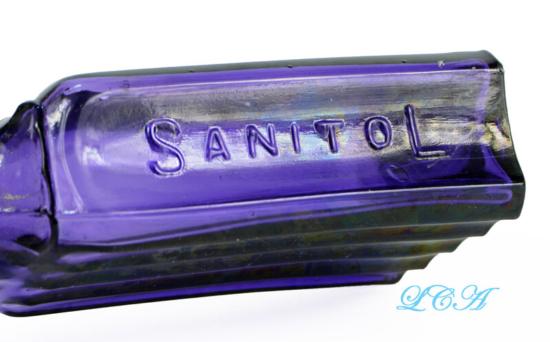 Antique SANITOL for the TEETH embossed 1800's bottle COLORFUL w/ FANCY ...