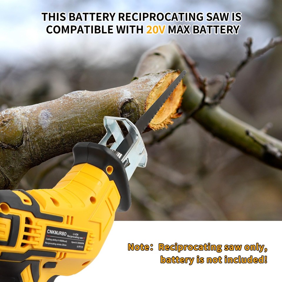Cordless Reciprocating Saw With Dewalt 20V Max Battery(NO Battery ...