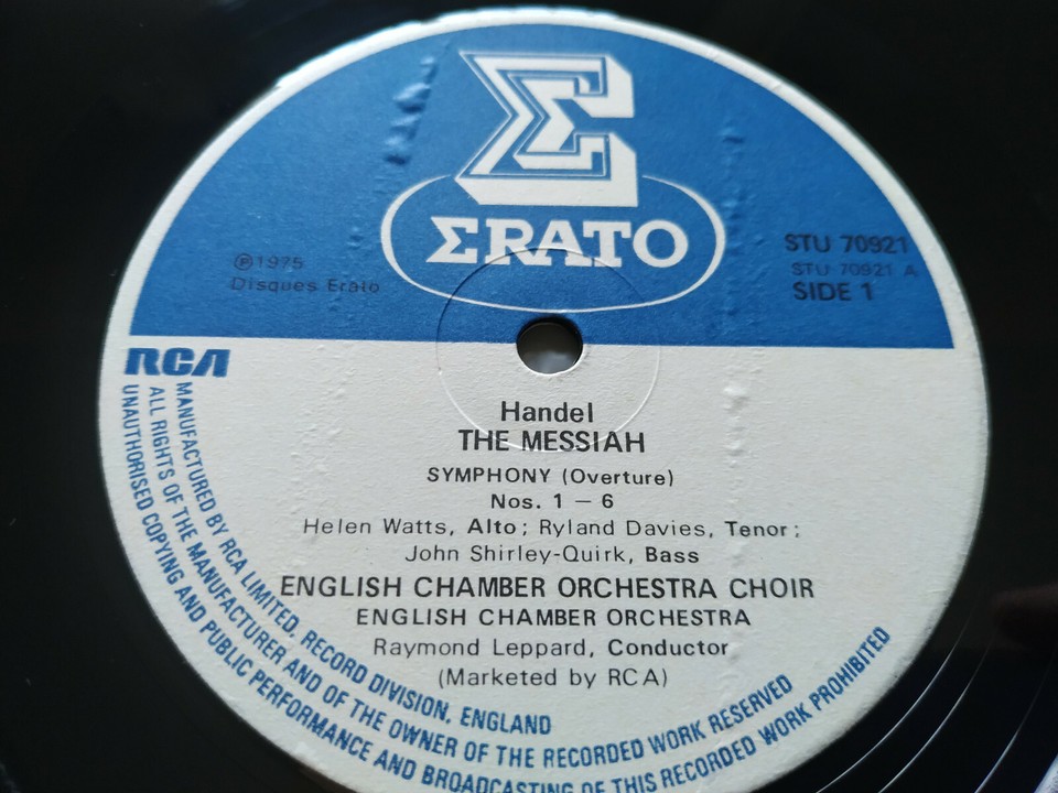 Handel Messiah Leppard 1975 Erato UK Press Box 3 X LP + Libretto 12 ...