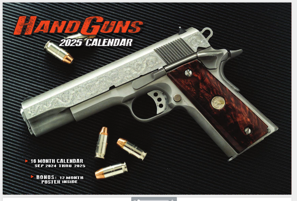 2025 HANDGUNS WALL CALENDAR .357 magnum revolver target pistol tactical ...