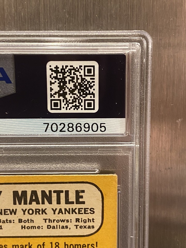 PSA 3 1968 TOPPS #280 HOF MICKEY MANTLE {Flawless Qr Slab} New York ...