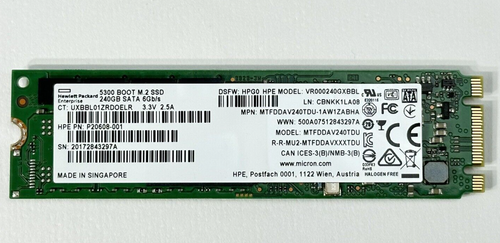 HPE Micron 5300 240GB 6G SATA M.2 2280 SSD 5300B RI Read Intensive ...