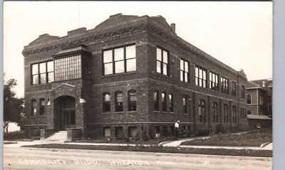 COMMUNITY BUILDING wheaton mn real photo postcard rppc minnesota ...