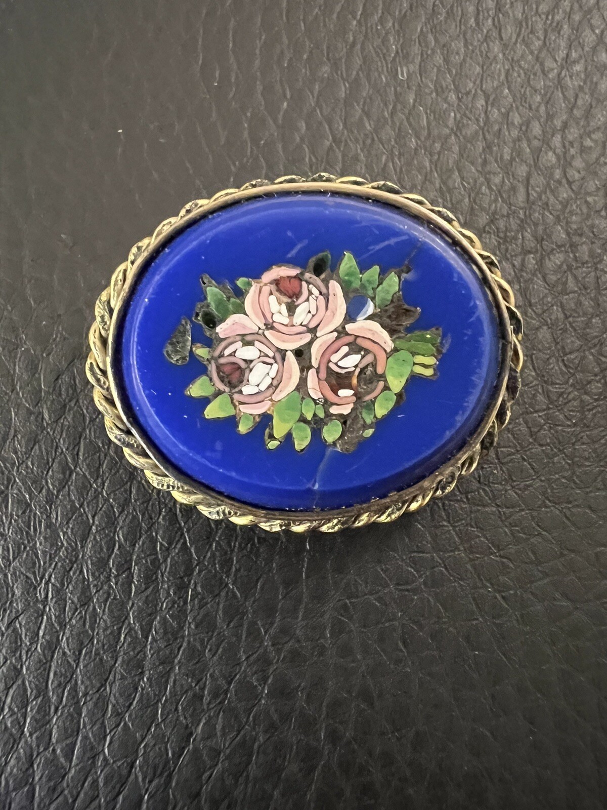 Antique Italian Pietra Dura Mosaic Inlay Pink Rose W … - Gem