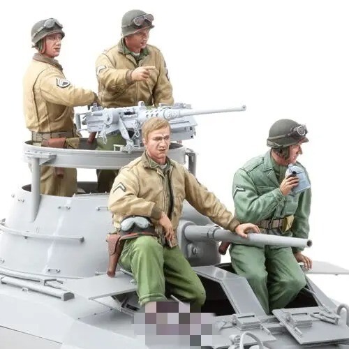 1/16 Resin Model Figure Kit 4 US Soldiers M8 Tank Crew Unpainted ...
