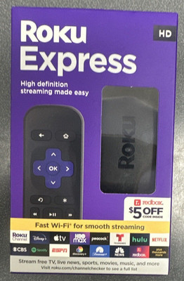Roku Express 3960RW HD Streaming Device - Black with Fast Wifi & Free ...