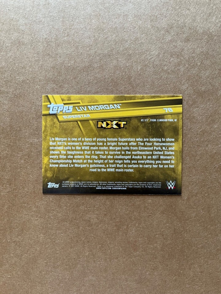 Liv Morgan WWE Divas RC Rookie Card 2017 Topps #76 NXT WWF WCW AEW TNA ...