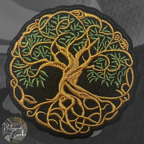 Black Green and Gold Tree of Life Iron On Patch Embroidered Applique | eBay