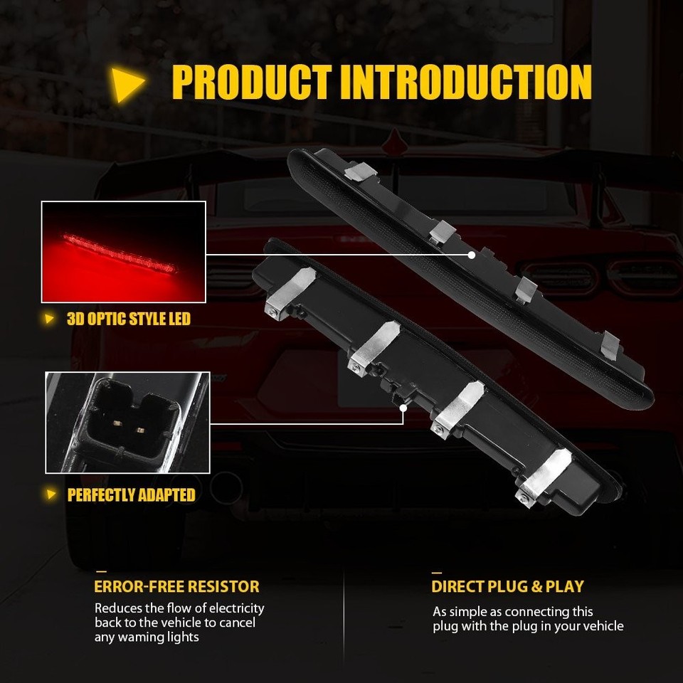 Red LED Trunk Lid Third Brake Light For Chevy Camaro 2016-2024 84484034 ...
