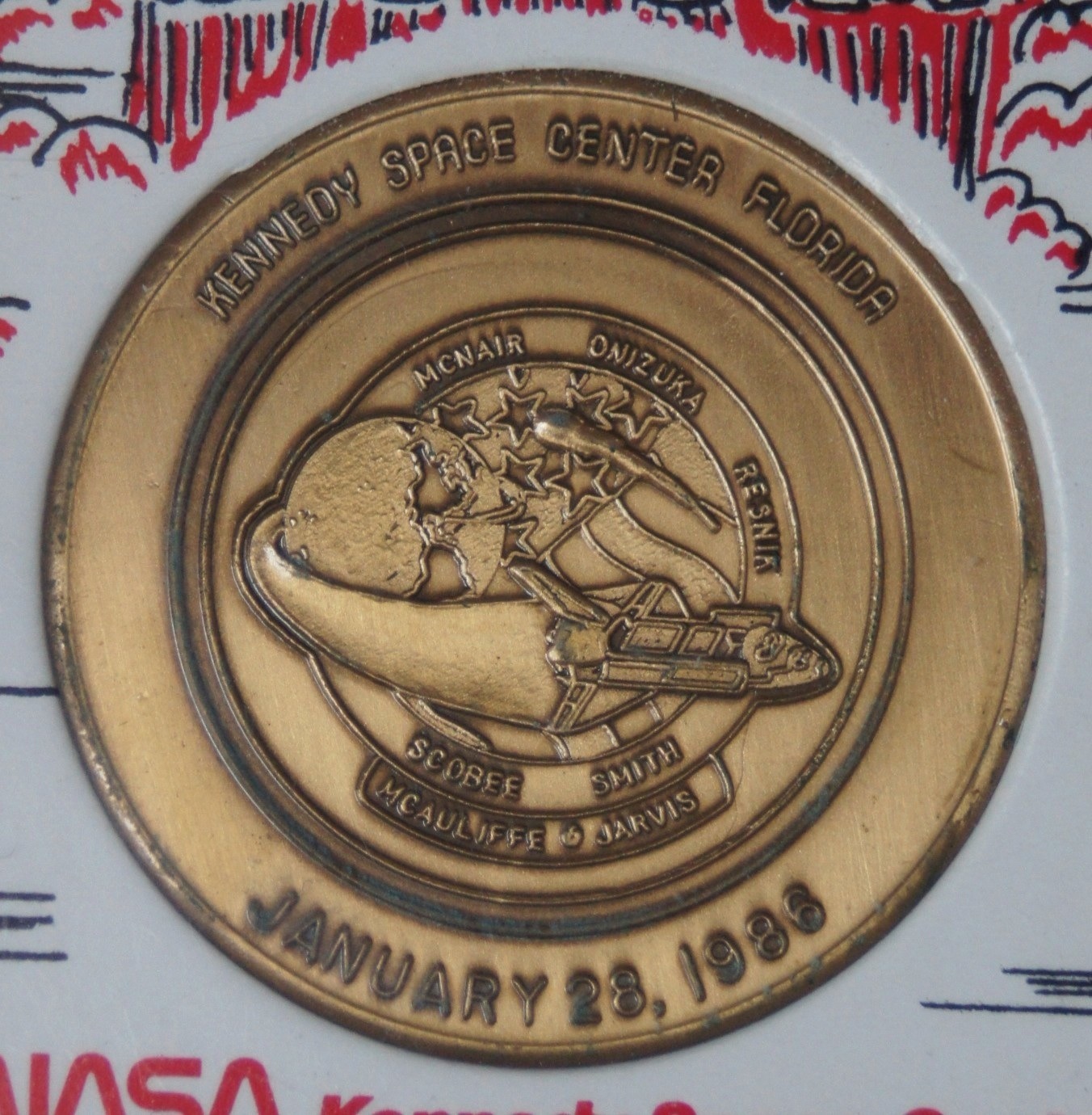 SHUTTLE CREW EMBLEM 51L - CHALLENGER - BRONZE - 1986 - Presentation ...