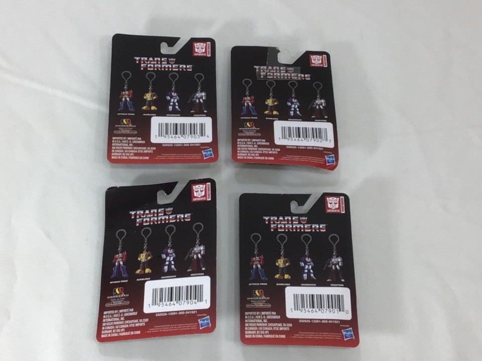 NEW G1 Transformers Style Mini Figure Keychain BagTag Set Lot 4 Pieces ...