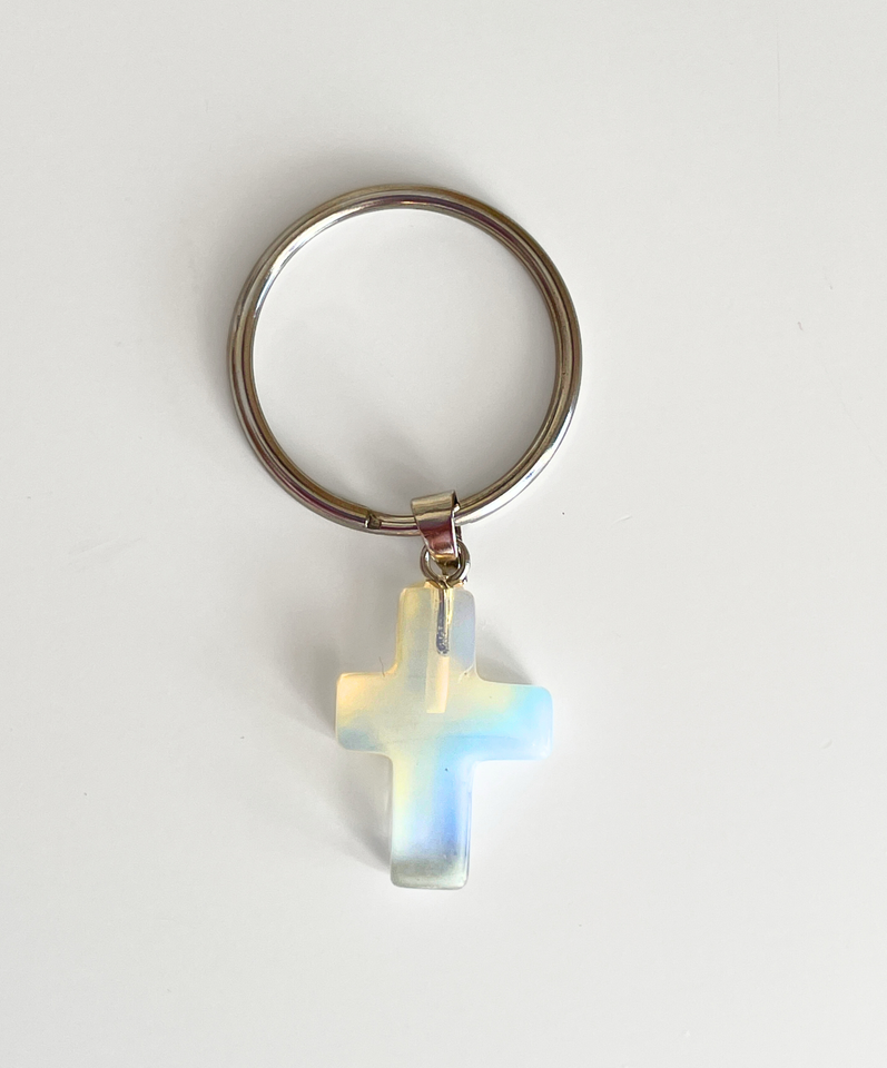 Gemstone Cross Stainless Steel Keychain - Enhance Style and Well-Being ...