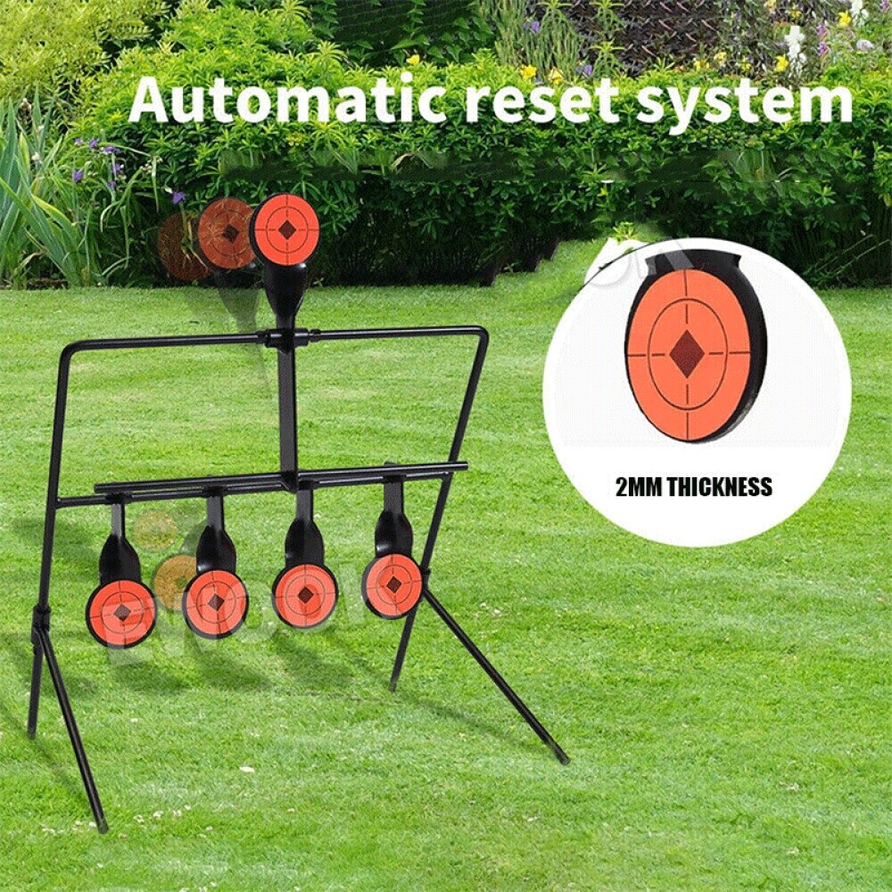 Steel Shooting Spinning Targets w/ 5x Auto Reset Stand Reactive Set ...