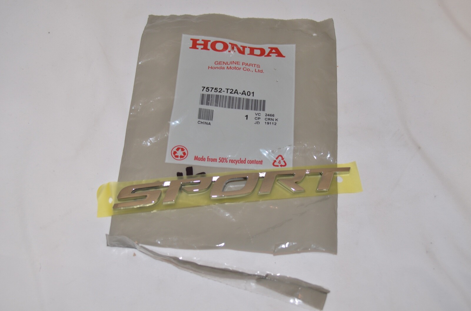 NEW Genuine OEM 2013-2017 HONDA ACCORD Sport Emblem 75752-T2A-A01 | eBay