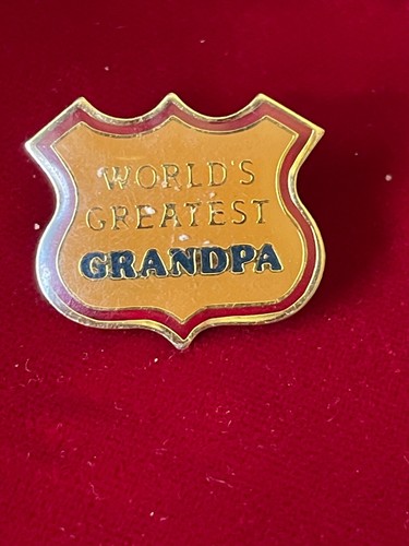 Worlds Greatest Grandpa Shield Shape Epoxy Enamel Lapel Pin Swib Taiwan ...