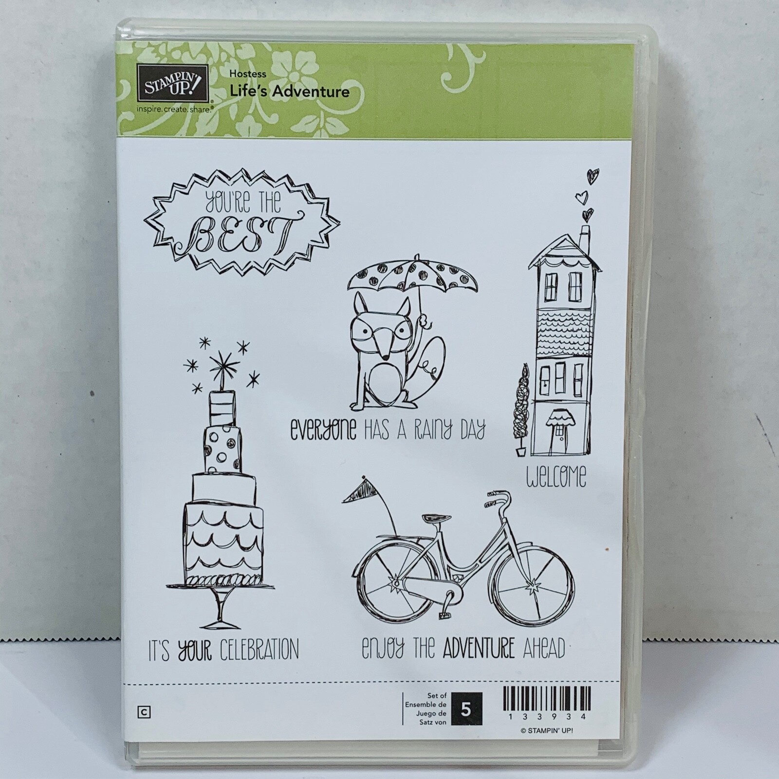 SUB STAMPIN' UP! "LIFE'S ADVENTURES" CLEAR SET OF 5 STAMPS NIB REtired ...