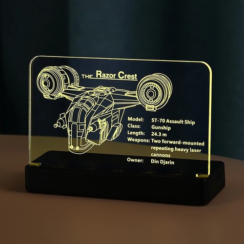 Led Light Kit For The Razor Crest 75331 Blocks Acrylic Nameplate For ...