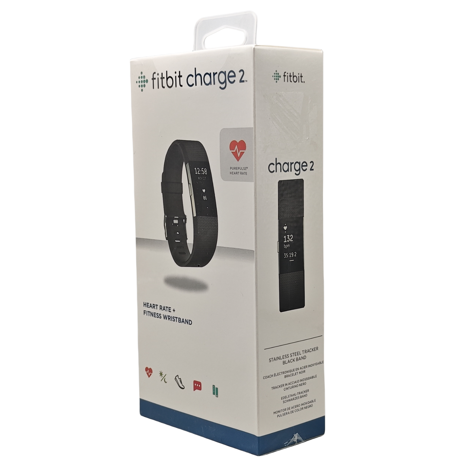 NEW Fitbit Charge 2 Heart Rate and Fitness Activity Tracker Black S+L ...