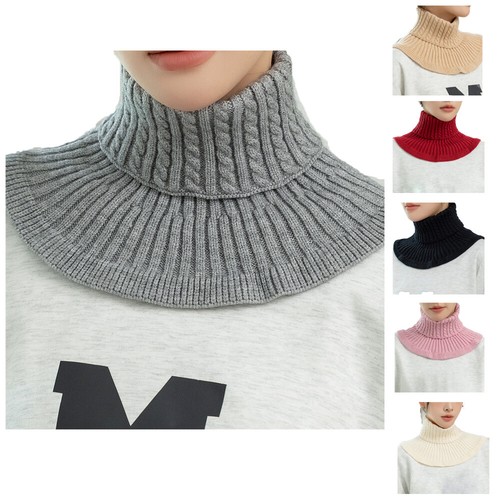 Knitted Turtleneck Women Winter Warm False Mock Neck Covers Neckerchief ...