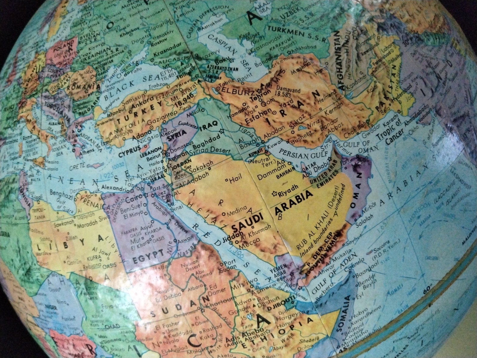 Globe Replogle World Nation Series Vintage Raised Map 1990 USSR 12 Inch ...