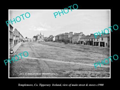 OLD POSTCARD SIZE PHOTO OF TEMPLEMORE IRELAND THE MAIN ST & STORES ...