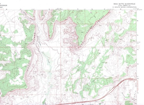 Mesa Butte Quadrangle Utah 1968 USGS Topo Map 7.5 Minute Topographic | eBay