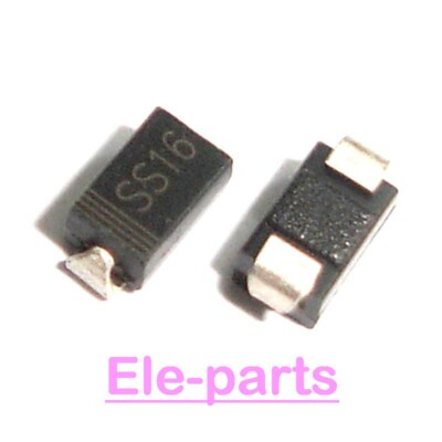 100 PCS SS16 DO-214AC SMA 1.0AMP Surface Mount Schottky Barrier ...