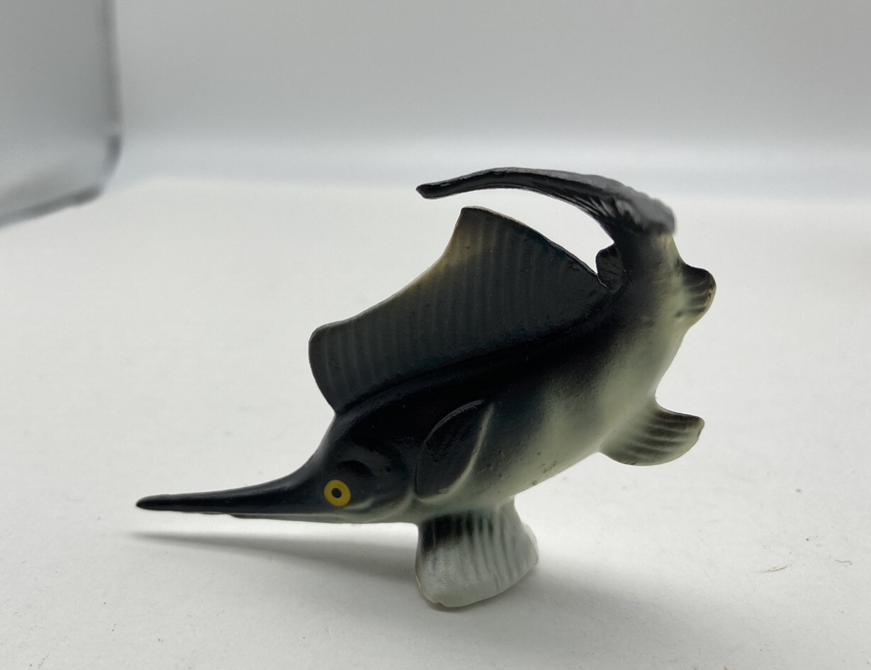Vintage Swordfish Miniature Figurine Bone China Hand Painted Sailfin ...