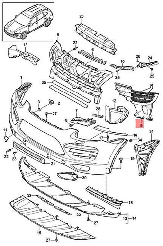 Genuine PORSCHE Cayenne 92A Grille Left 95850568111 | eBay