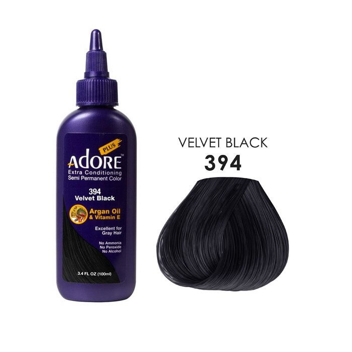 Adore Plus Semi Permanent Hair Colour - 394 Velvet Black 100ml | eBay