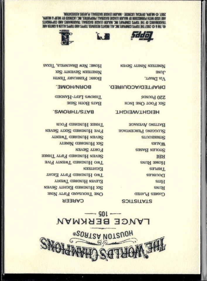 2007 Topps Allen & Ginter #105 Lance Berkman NM | eBay