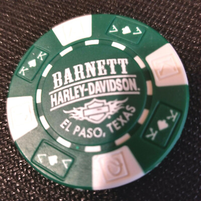 BARNETT HD ~ TEXAS (Green AKQJ) Harley Poker Chip (World's Largest) | eBay