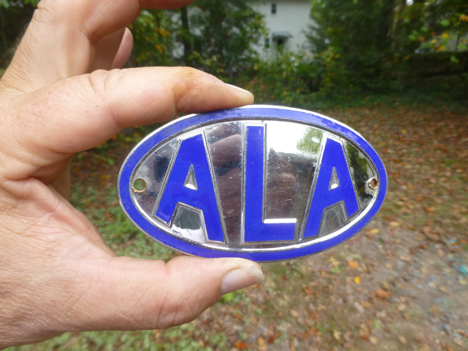 Antique Vintage ALA Emblem Badge made by D.L. Auld 4 1/4" wide chrome ...