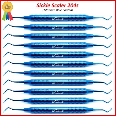 Dental SICKLE SCALER 204S Hygiene Posterior Sickle Scaler Titanium Blue ...