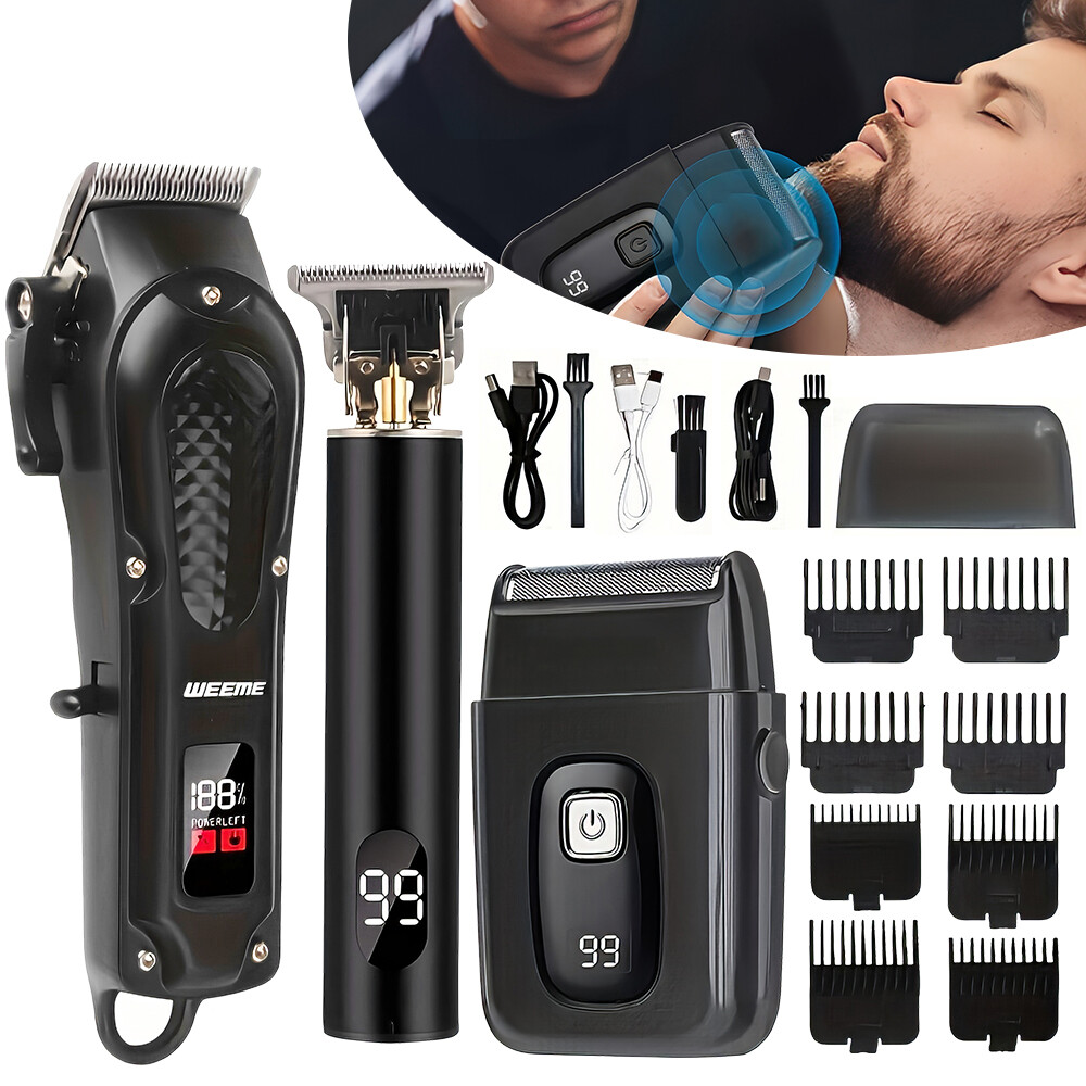 Professional Hair Cut Machine Barber Salon Cutting Trimmer Clipper Kit ...