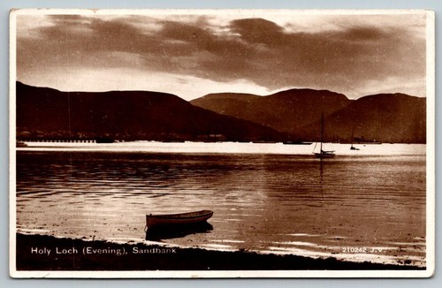 RPPC Scotland UK Holy Loch Sandbank Real Photo Postcard | eBay