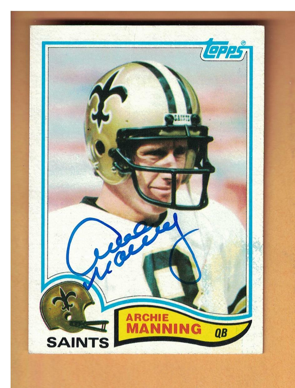 Archie Manning AUTOGRAPHED 1982 TOPPS FOOTBALL CARD SIGNED NEW ORLEANS ...